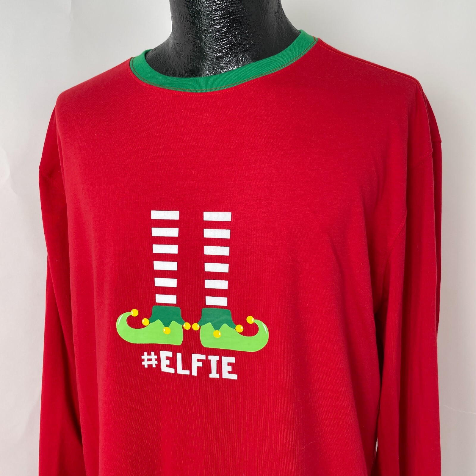 Sleepyheads Holiday Christmas Long Sleeve Red Tshirt Elf PJ Top Size XL ...