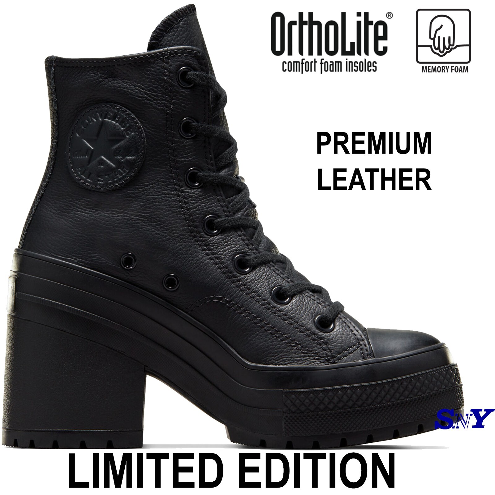 CONVERSE Women's Chuck 70 De Luxe Heel Premium Leather Ortholite Insole ...