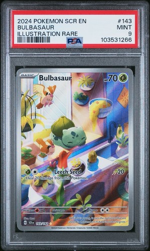 PSA 9 Bulbasaur Illustration Rare 143/142 2024 Stellar Crown Pokemon ...