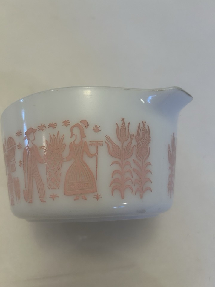 Vintage Pyrex 1 Quart 473 Pink Amish Butterprint Round Casserole w/ Lid ...