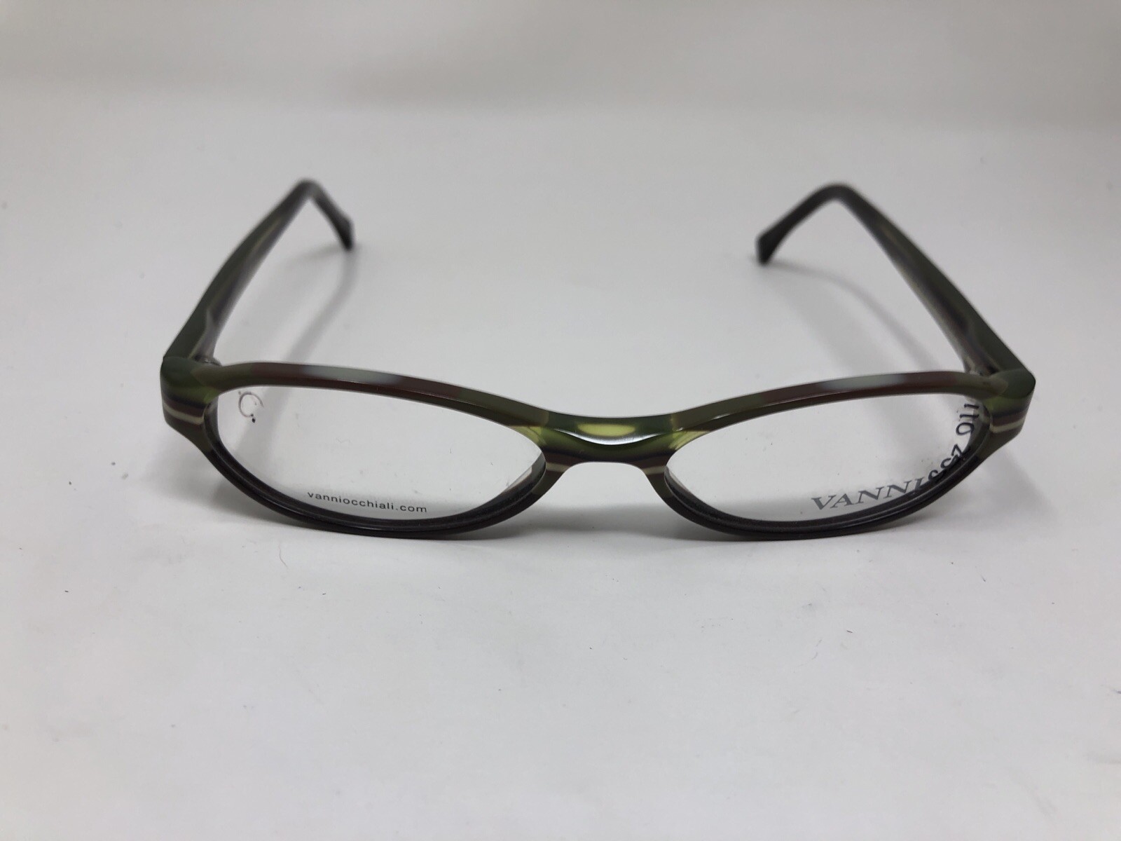 Vanni Eyeglasses Frame ITALY MOD V1812 A729 50-16-135 Green Brown Full ...