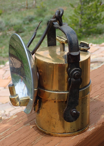 Beautiful Heavy Brass Antique Carbide Miners Lamp Mining with Reflector ...