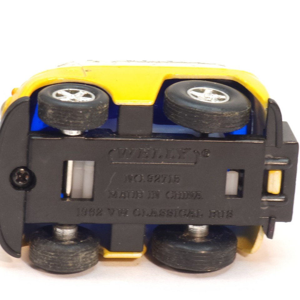 WELLY 1962 VW Classical Bus Pull Back Motor 2" Diecast Volkswagen Works ...