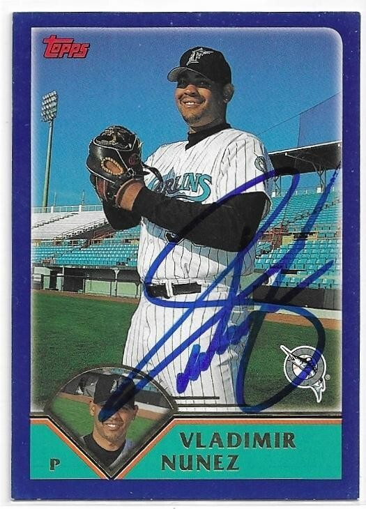 VLADIMIR NUNEZ Autographed Signed 2003 Topps Baseball card #142 Florida ...