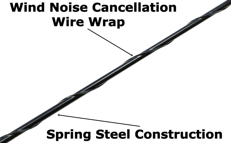 9" Black Spring Stainless AM/FM Antenna Mast Fits: 99-09 Dodge Ram ...