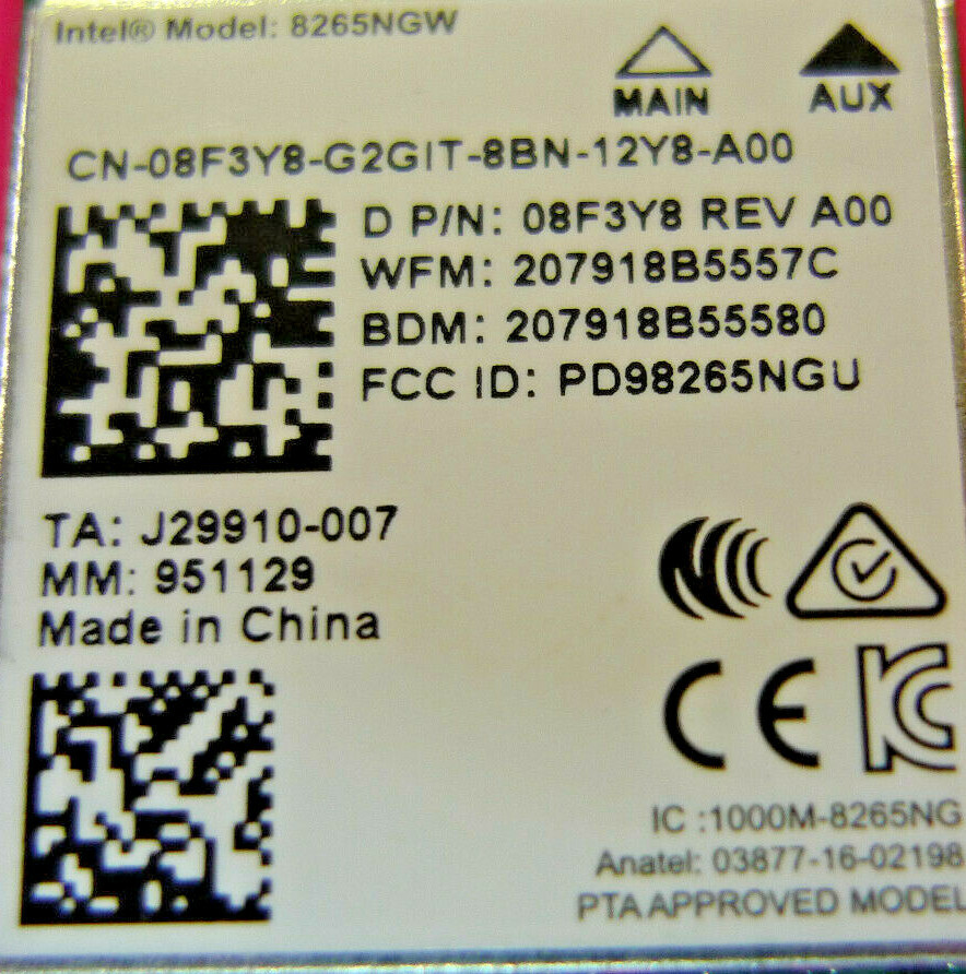 Genuine Dell Optiplex 7450 7050 Dual Band WiFi Wireless Card 8265NGW ...