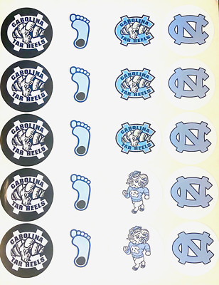 SET of 40- 2" NORTH CAROLINA TAR HEELS ADHESIVE STICKERS | eBay