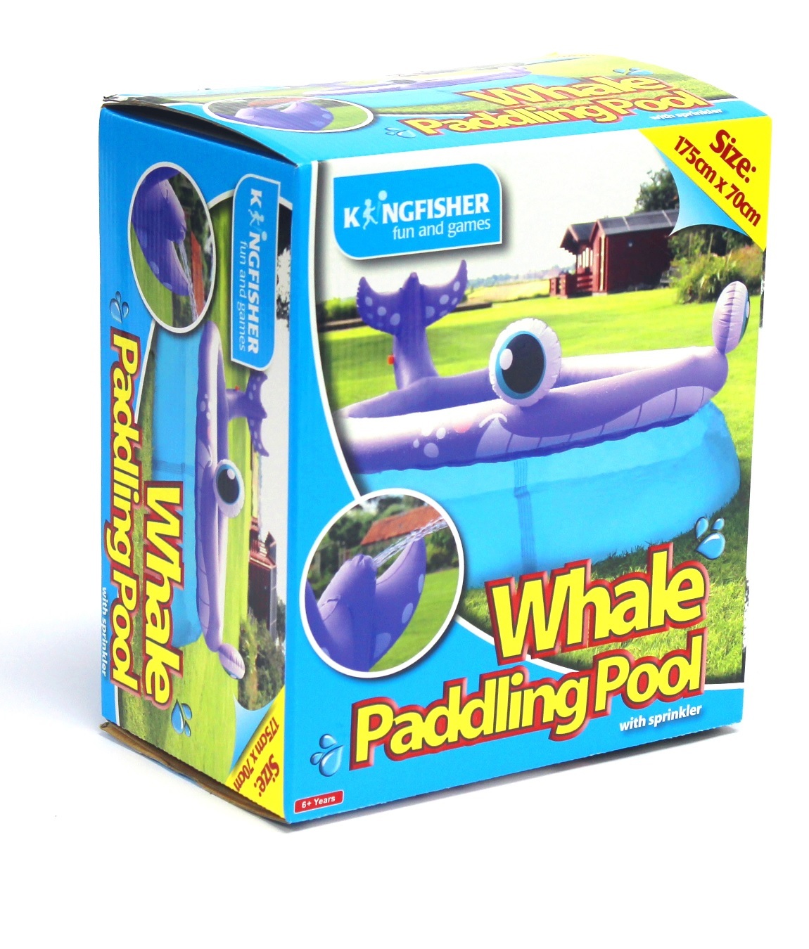 WHALE / TURTLE INFLATABLE PADDLING POOL WITH SPRINKLER SPRAY GARDEN ...