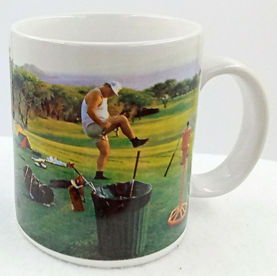 Humorous Side of Golf Mug Cup Coffee Ceramic Bent Club Thrown Bag Golf ...