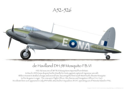 Mosquito FB.VI A52-526 RAAF 1 Sqdn 1945 - A3+ Profile Print | eBay