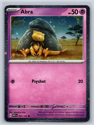 Abra 063/165 Cosmos Holo SV: Scarlet & Violet 151 NM Pokemon TCG Card ...