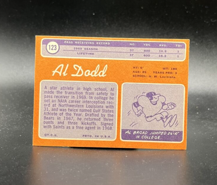 1970 Topps Football Card #123 Al Dodd – Saints - NICE! | eBay