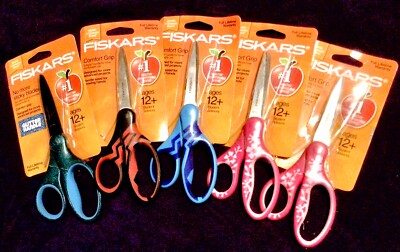 ️ Fiskars Comfort Grip Scissors -Soft Finger Contours - 5 Pack, New ...