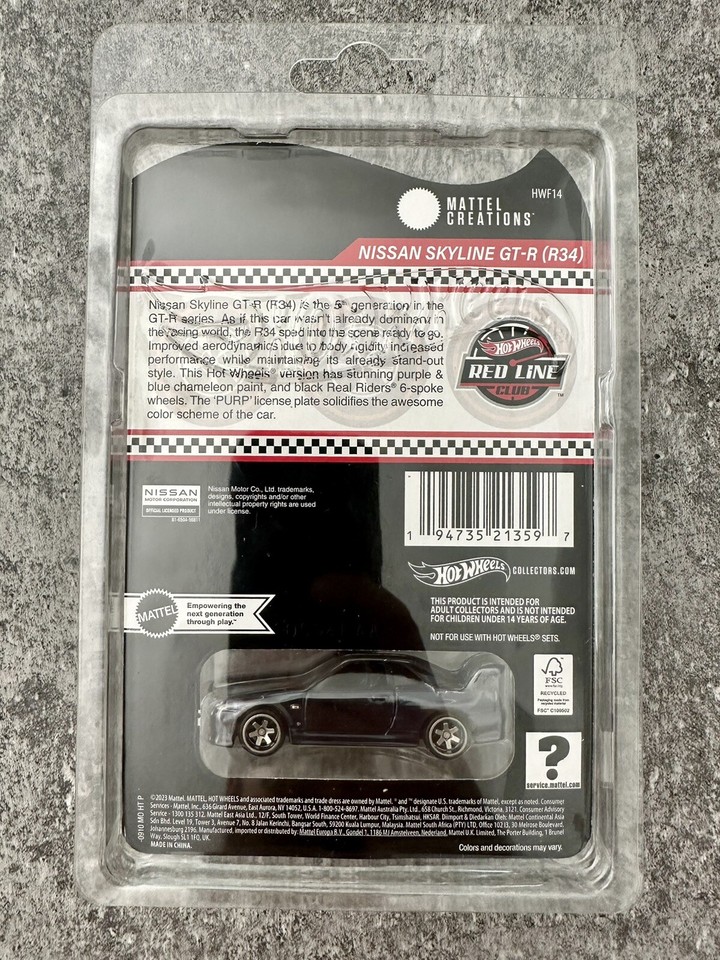 Hot Wheels 2024 RLC Nissan Skyline GT-R (R34) Chameleon Purple | eBay