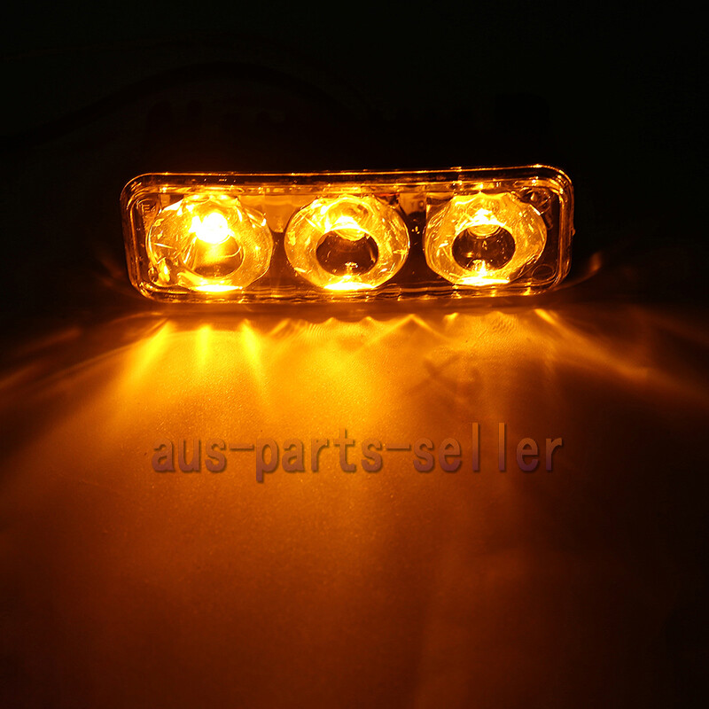 2x 3 LED Car Daytime Running Light DRL Driving Turn Signal Fog Lamp ...