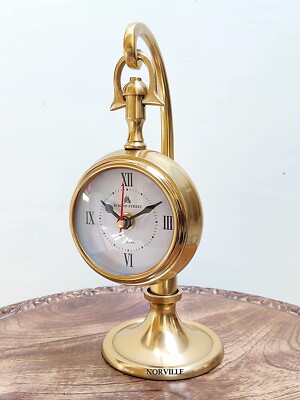 Antique Brass Hanging Table Clock Table Top Decorative Vintage ...