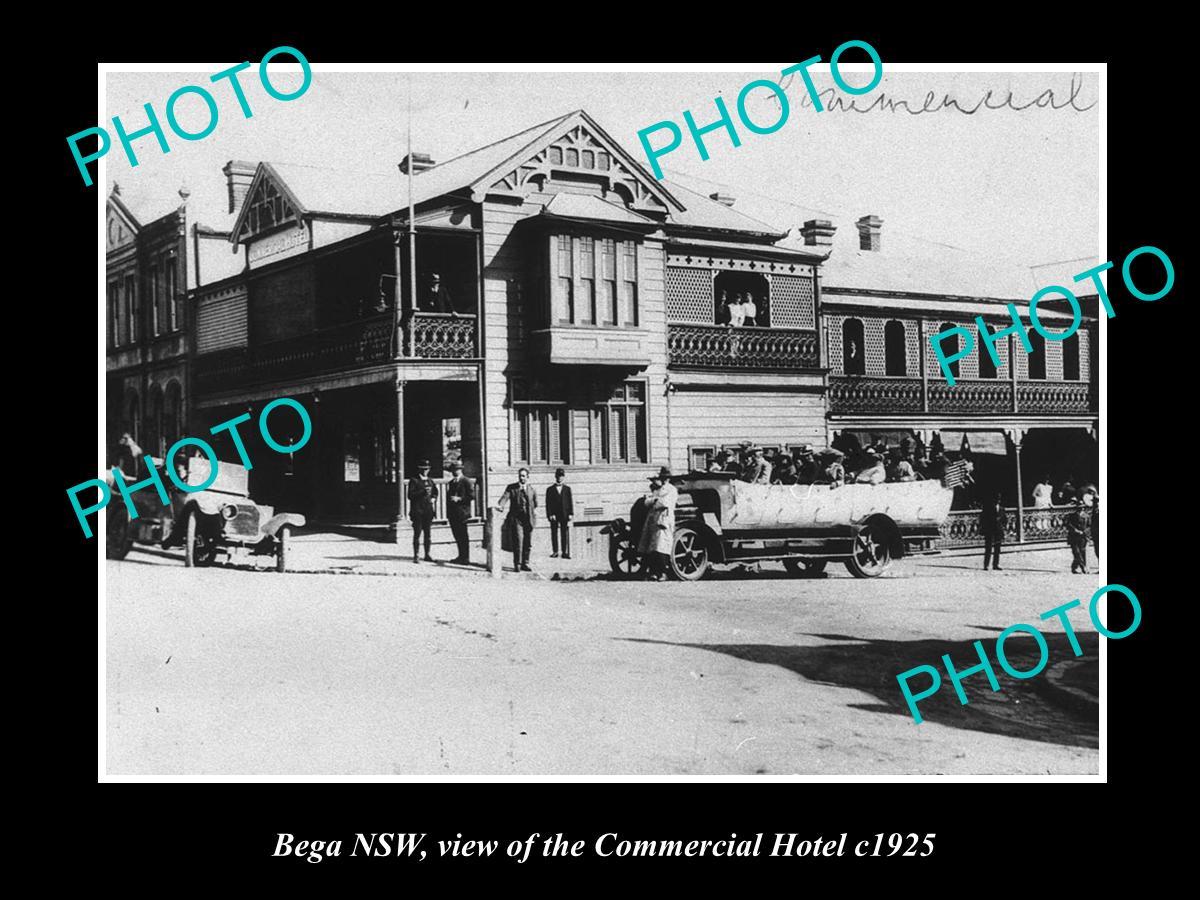 LARGE OLD HISTORICAL PHOTO OF BEGA NSW VIEW OF THE COMMERCIAL HOTEL ...