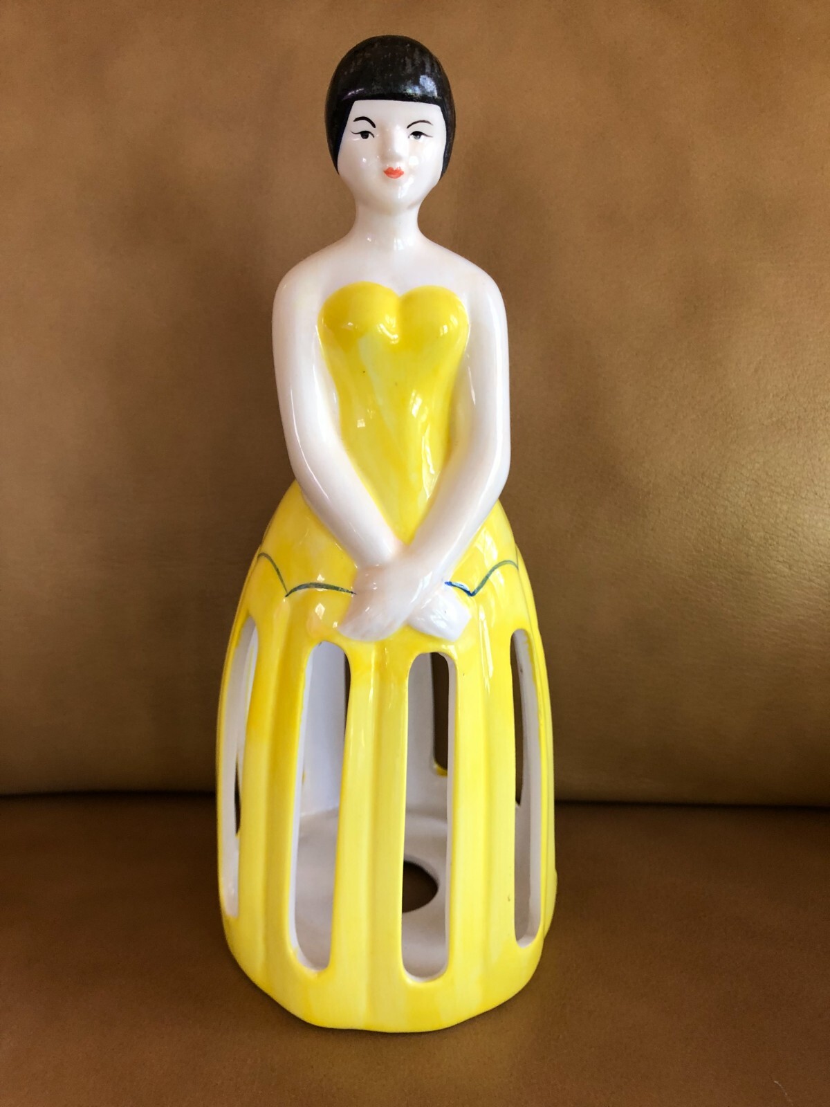Vintage Bandwagon 2000 Yellow Ceramic Napkin Lady Napkin Holder | eBay