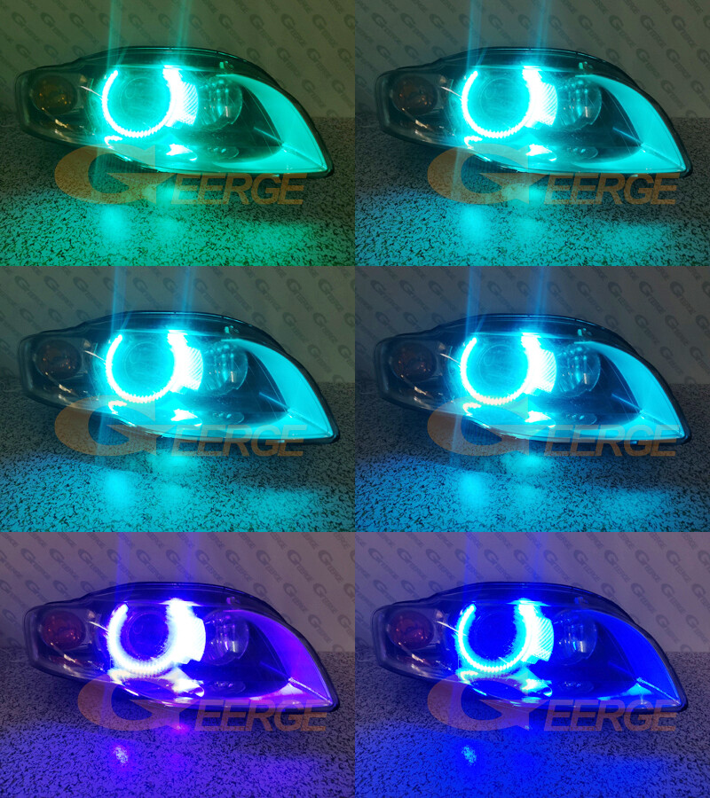 For Audi A3 8PA A4 S4 RS4 B7 Multi Color RGB LED Angel Eyes Kit ...