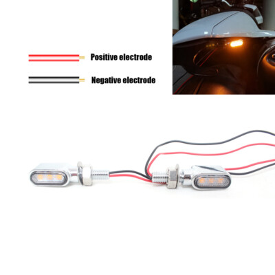 Universal Chrome Small Motorcycle LED Turn Signals Blinker Lights Fit ...