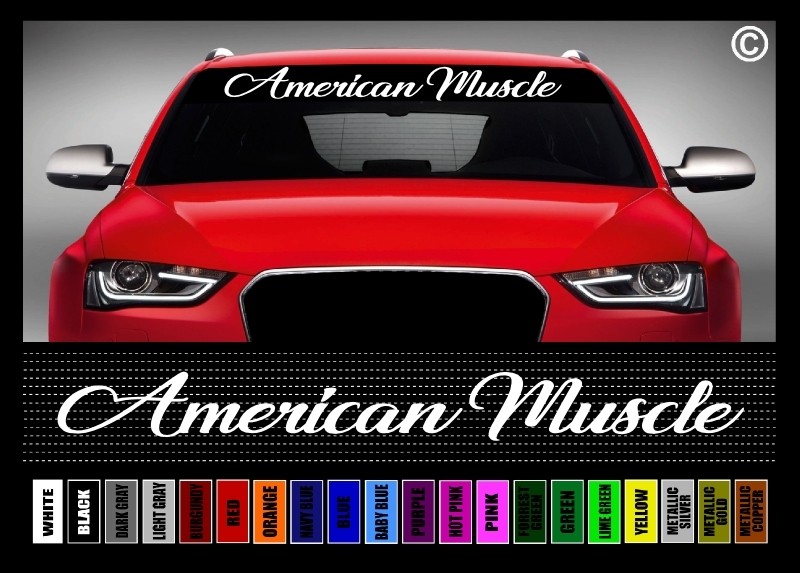 40" American Muscle #3 Flag Racing Muscle Car Decal Sticker Windshield ...