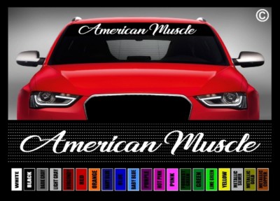 40" American Muscle #3 Flag Racing Muscle Car Decal Sticker Windshield ...