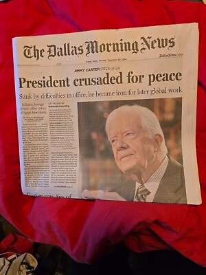 PRESIDENT JIMMY CARTER DALLAS MORNING NEWS OBITUARY DECEMBER 30TH, 2024 ...