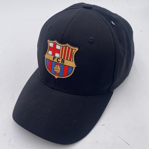 FC Barcelona Hat Cap Soccer Futbol Adjustable Black FCB 3D Logo Mens | eBay
