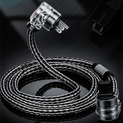 8 AWG OCC Silver Hybrid Power Cable EU US HiFi Audio Power Cord Right ...
