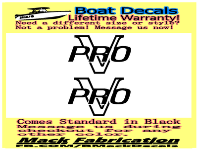 Pair of (2) 9" x 15" Lund Pro V Boat hull Decals. Marine Grade. | eBay