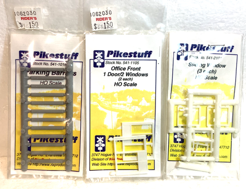 HO Scale Lot of 3 Pikestuff Windows, Doors and Parking Barriers ...