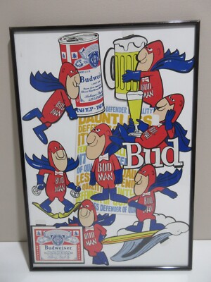 UNIQUE 20"x14" Bud Man Decal Sticker Picture Collage Budweiser 1970s ...