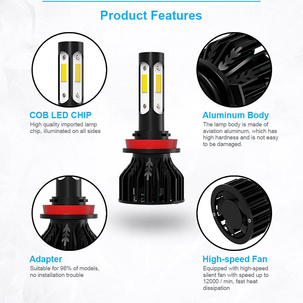 LED Headlight Kit 9005 White Low Beam Bulbs Pack Of 6 For Ford Escape ...
