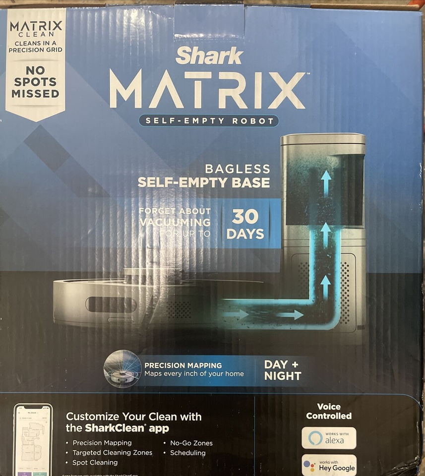 Shark Matrix Self-Empty Robot Vacuum - Gray (RV2300S) NEW 622356604369 ...