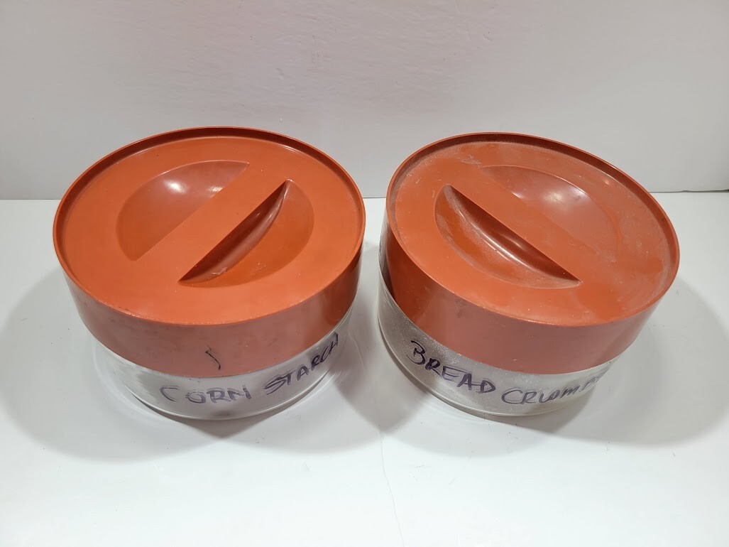 2 Vintage Pyrex Store-N-See Glass Canister Set Rust | eBay