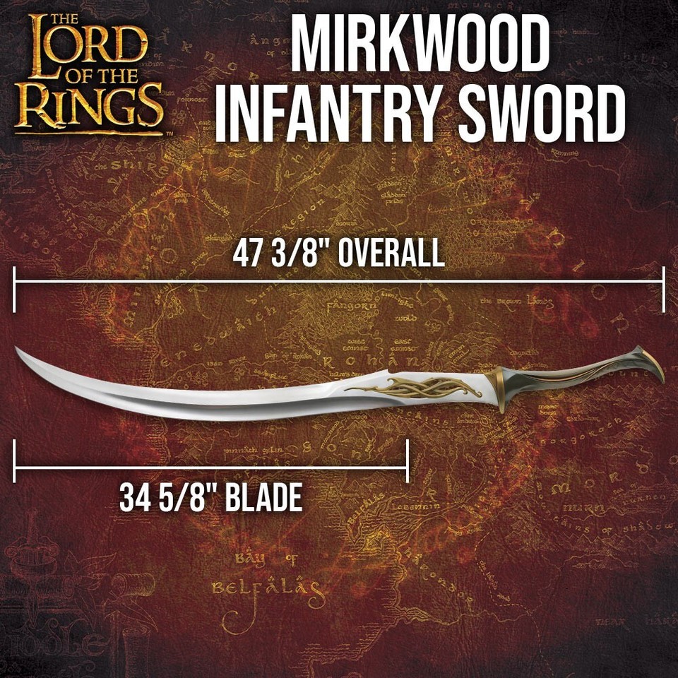 The Hobbit Mirkwood Infantry Sword Replica LOTR | Officially Licensed ...