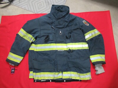 BLACK FIREDEX DRD 48 X 32 X 35 Firefighter Turnout Bunker COAT JACKET ...