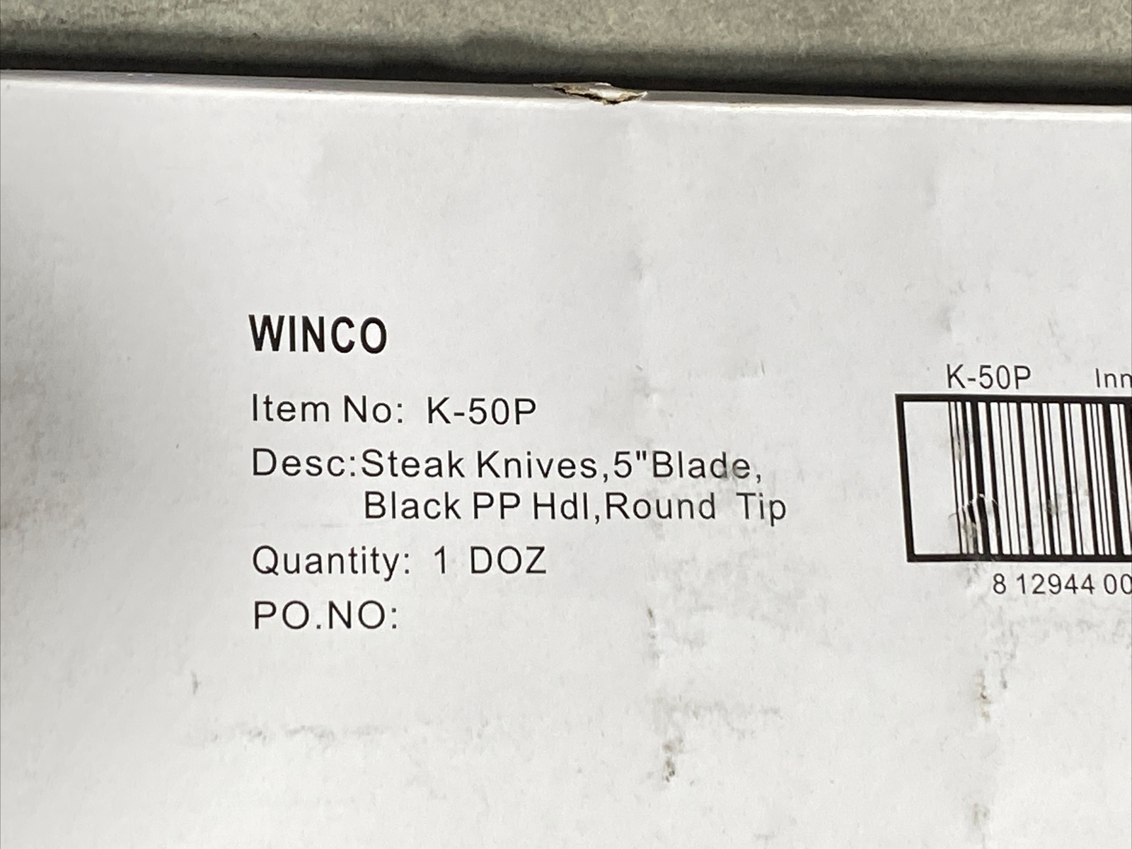 12-Pack, Winco K-50P, Round Tip Steak Knife 5-Inch Blade and Plastic ...