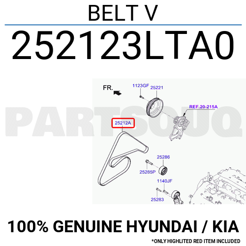 252123LTA0 Genuine Hyundai / KIA BELT V | eBay