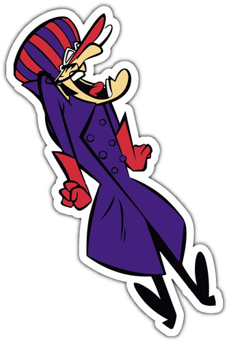 Dick Dastardly Wacky Races Cartoon Car Bumper Window Vinyl Sticker ...
