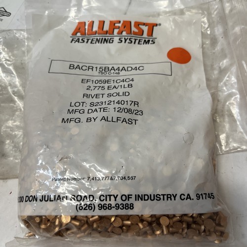 Allfast Solid Rivits BACR15BA4AD4C TSO C-148 | eBay