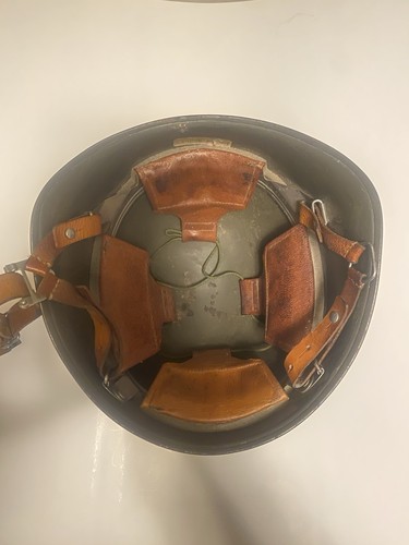 Swiss Army BT74 55-56 Steel Helmet Militaria Switzerland with leather ...