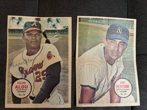 1967 Topps Baseball FELIPE ALOU & JOE PEPITONE PIN-UP POSTER INSERTS ...