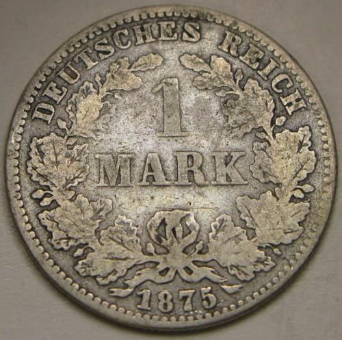 GERMANY (Empire) 1 Mark 1875 J - Silver 0.9 - Wilhelm I. - VF - 3066 ...