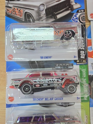 Hot Wheels Lot Of 6 Zamac 55 Gasser Nova Gasser 55 Chevy Cobra Merc ...