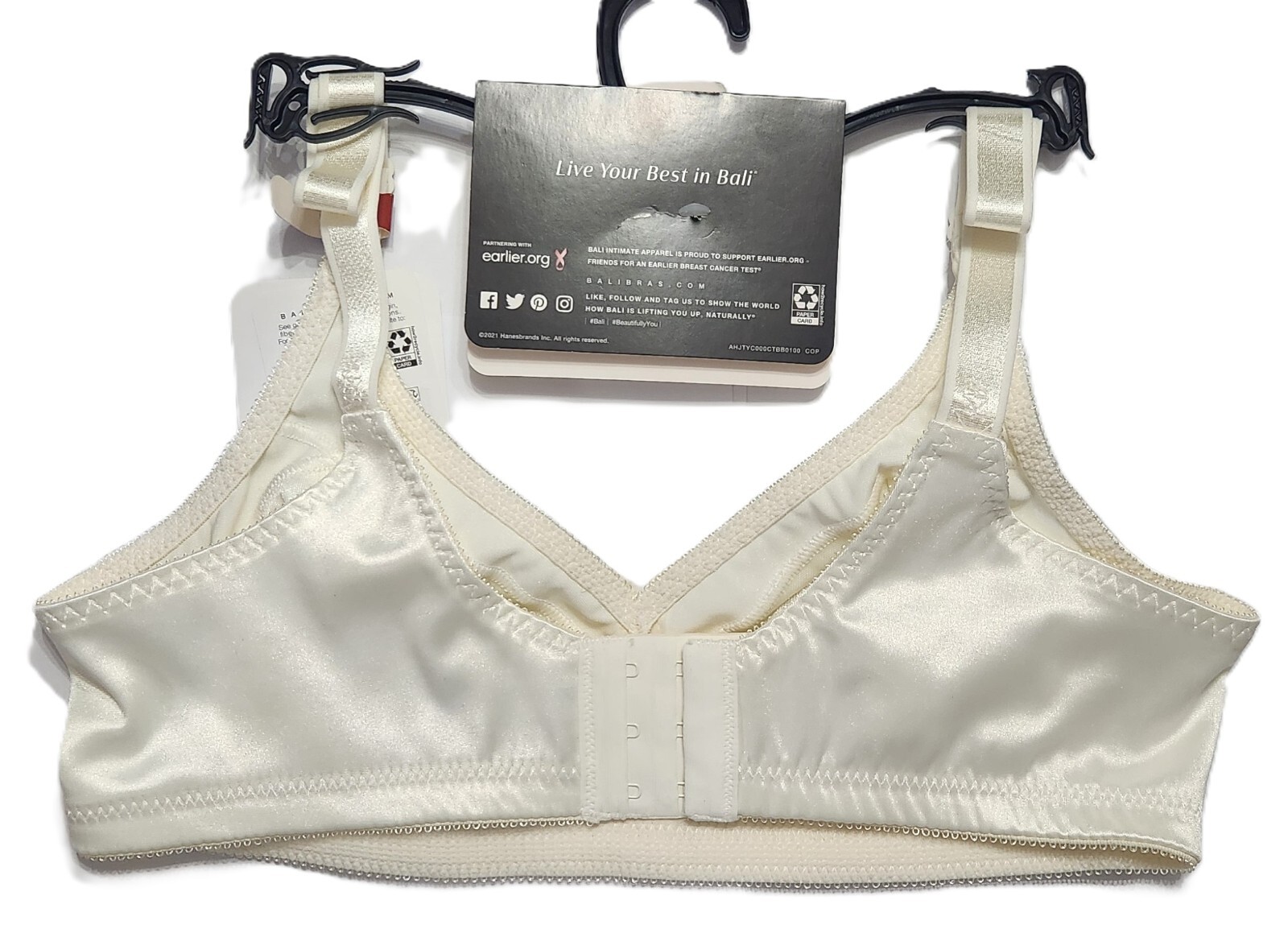 Bali Beautifully You Tailored Wireless Bra - Size 36D - Cream | eBay