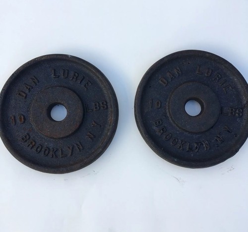 Vintage Dan Lurie Brooklyn NY weights 10’s, 5’s & 2 1/2’s Plus Collar ...