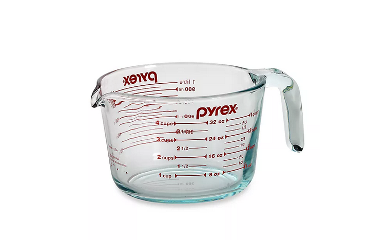Pyrex Prepware 4-cup Measuring Cup Red Graphics Clear Free Shipping ...