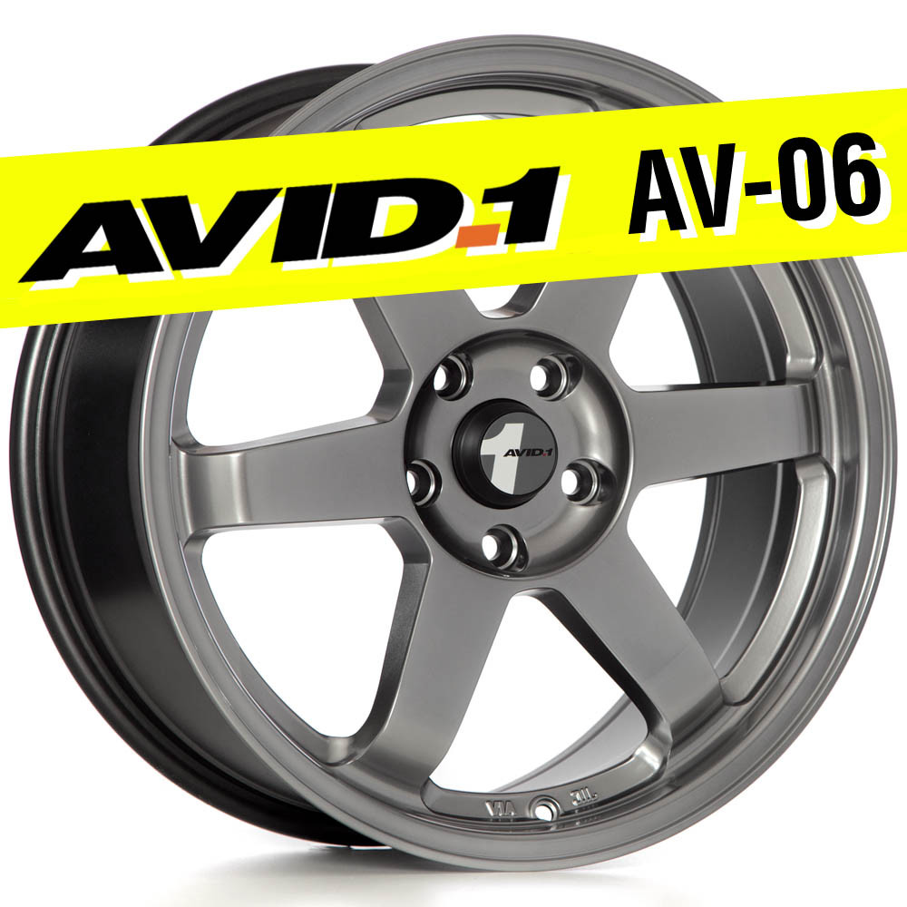Avid.1 Av-06 18x8 5x114.3 35 Offset HYPER Black Te37 Style 6 Spokes ...