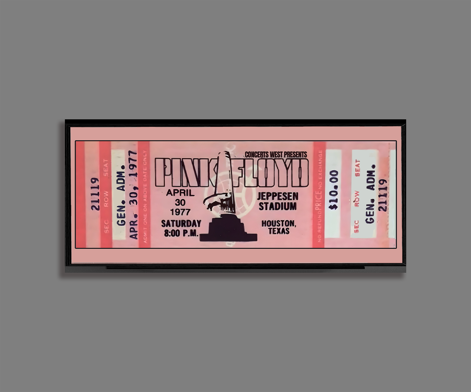 Pink Floyd 1977 Concert Ticket Stub Art Print Poster Animals Tour | eBay